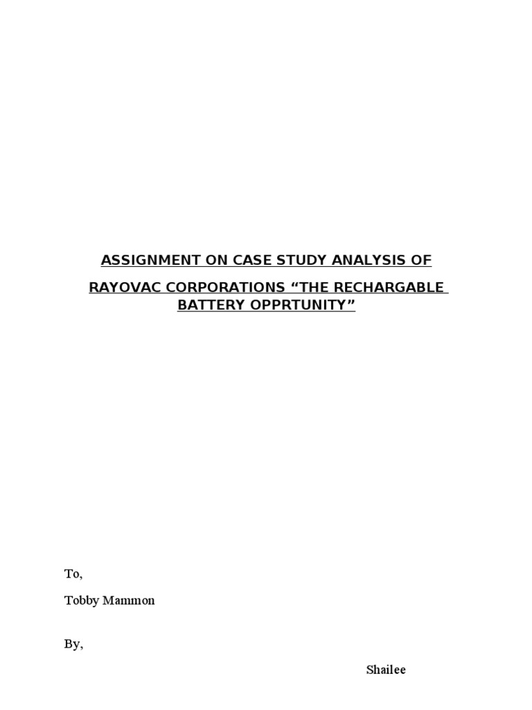 Rayovac Corporations - Shailee Parikh - 09BS0001553 | PDF | Brand ...