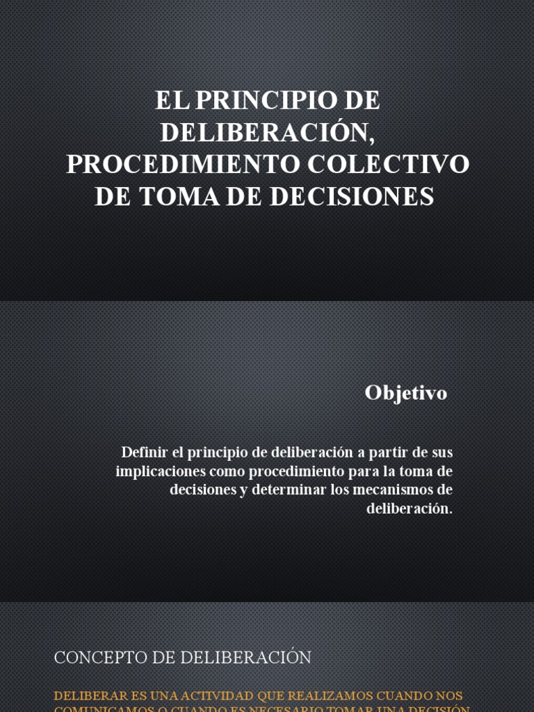El Principio de La Deliberación | PDF