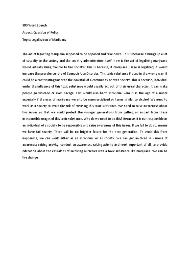 300 Word Speech | PDF