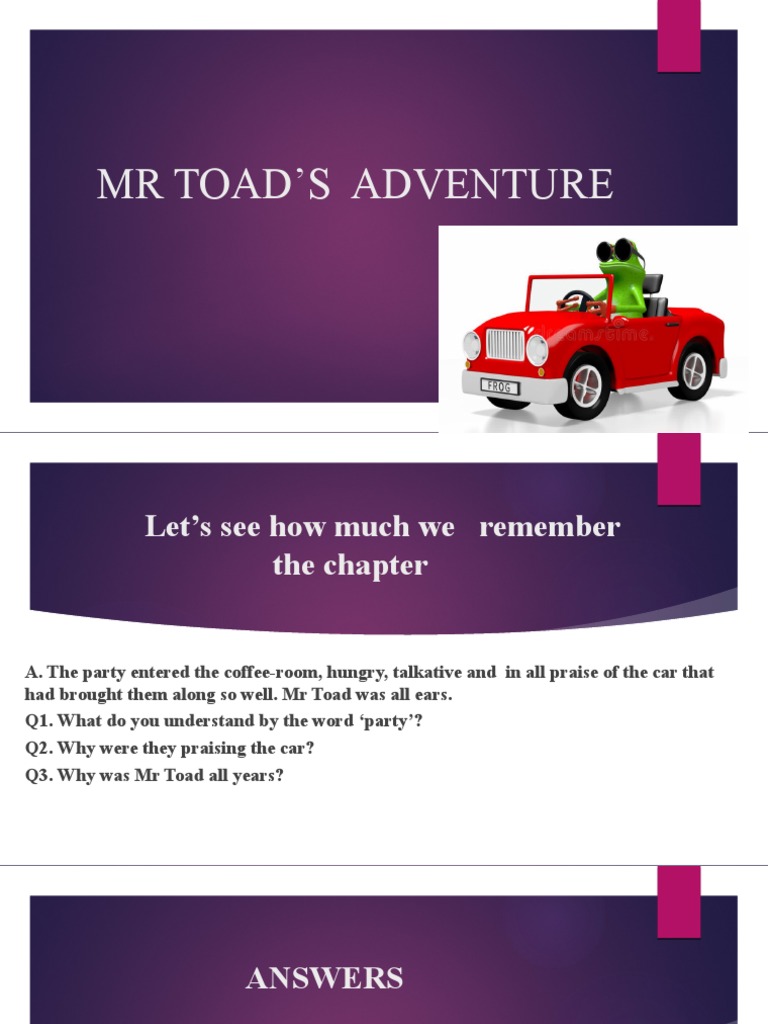 MR Toad's Adventure | PDF