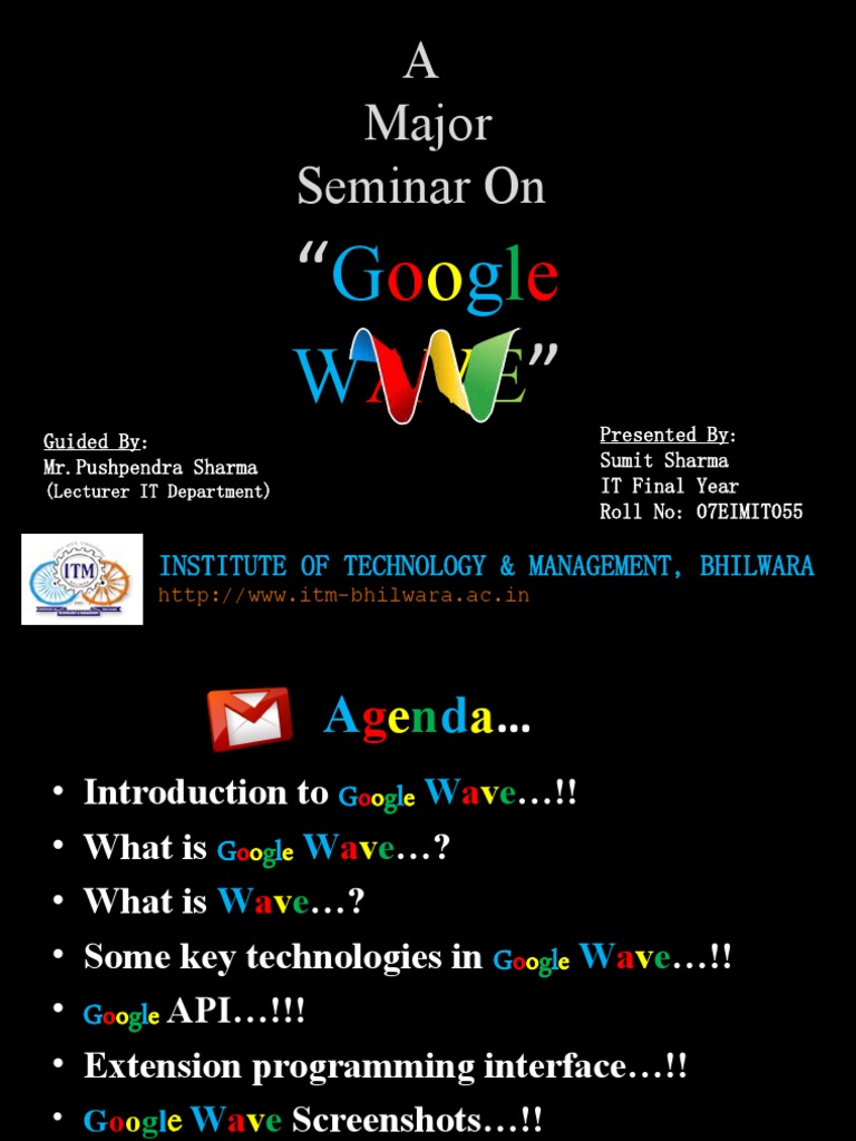 Seminar On GOOGLE WAVE | PDF | Information Technology | Computing