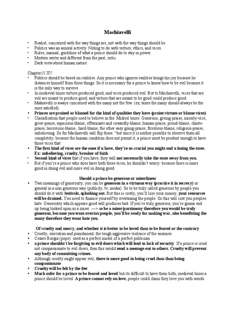 Machiavelli | PDF | Virtue | Niccolò Machiavelli
