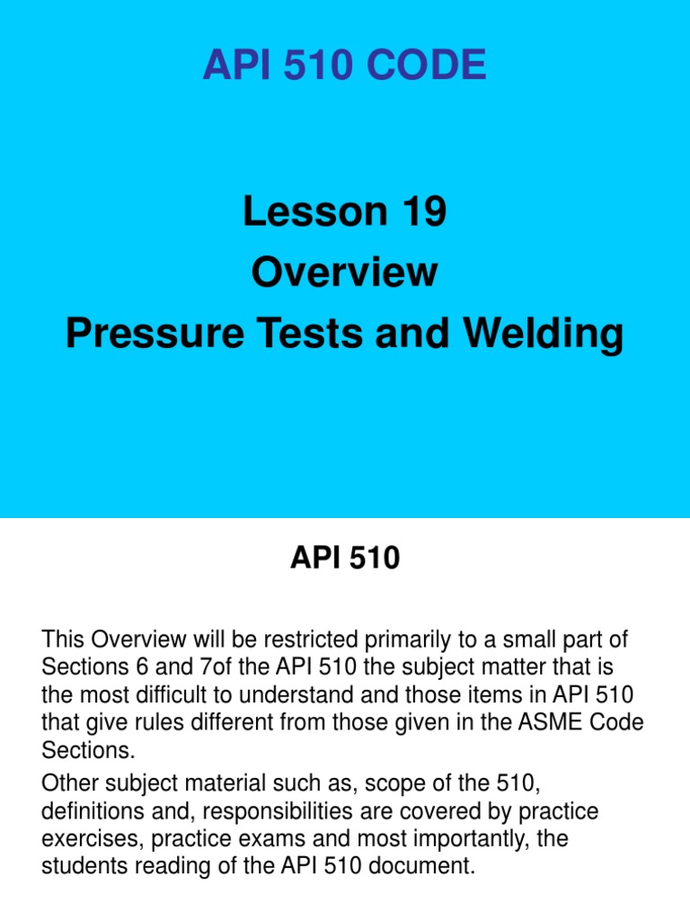 0001 Lesson API-510 | Download Free PDF | Construction | Welding
