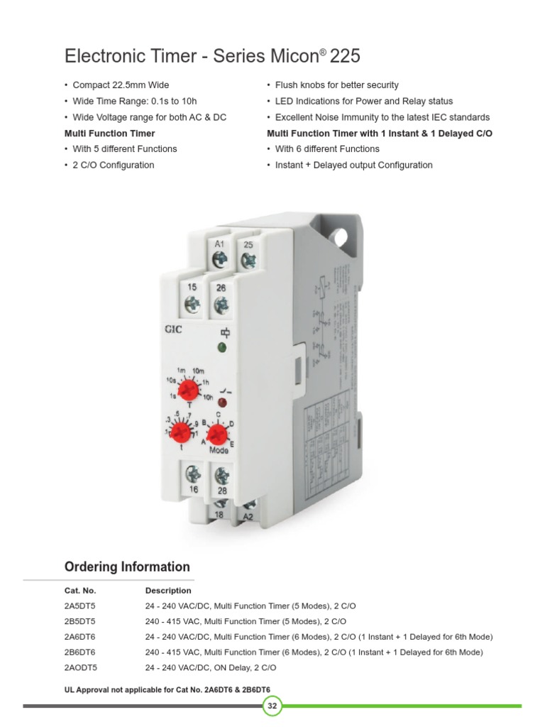 Electronic Timer - Series Micon 225: Multi Function Timer Multi ...