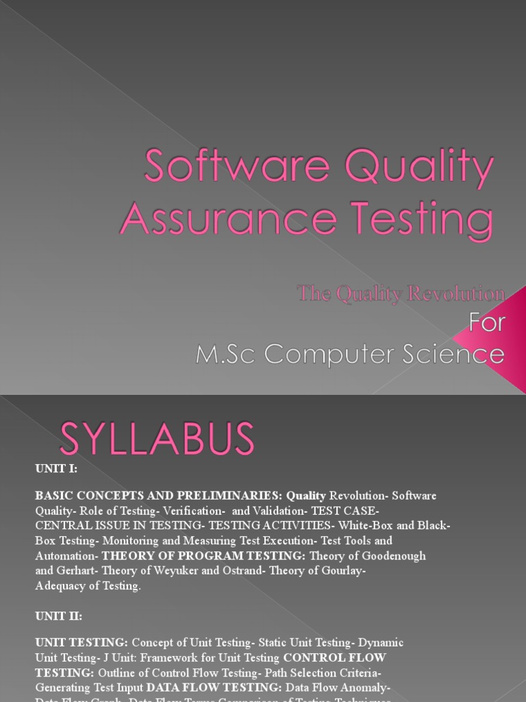Software Quality Assurance Testing | Descargar gratis PDF | Software ... Software Quality Assurance Testing | Descargar gratis PDF | Software ...