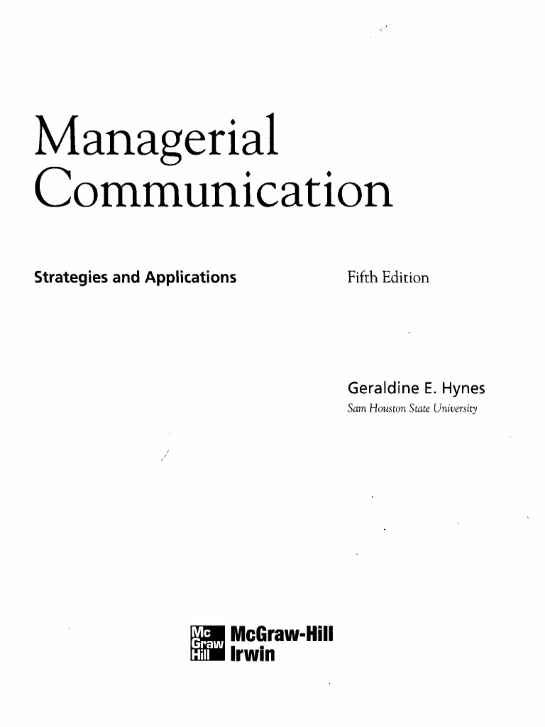 Managerial Communication: Mcgraw-Hill Irwin | PDF | Communication ...