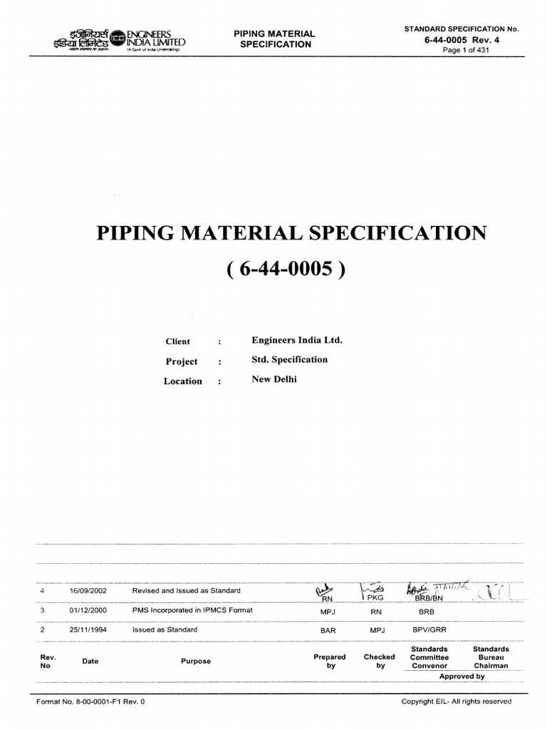 Pages From 6 - 44 - 0005 Piping Material Specification Part1 | PDF | Steam | Pipe (Fluid Conveyance)