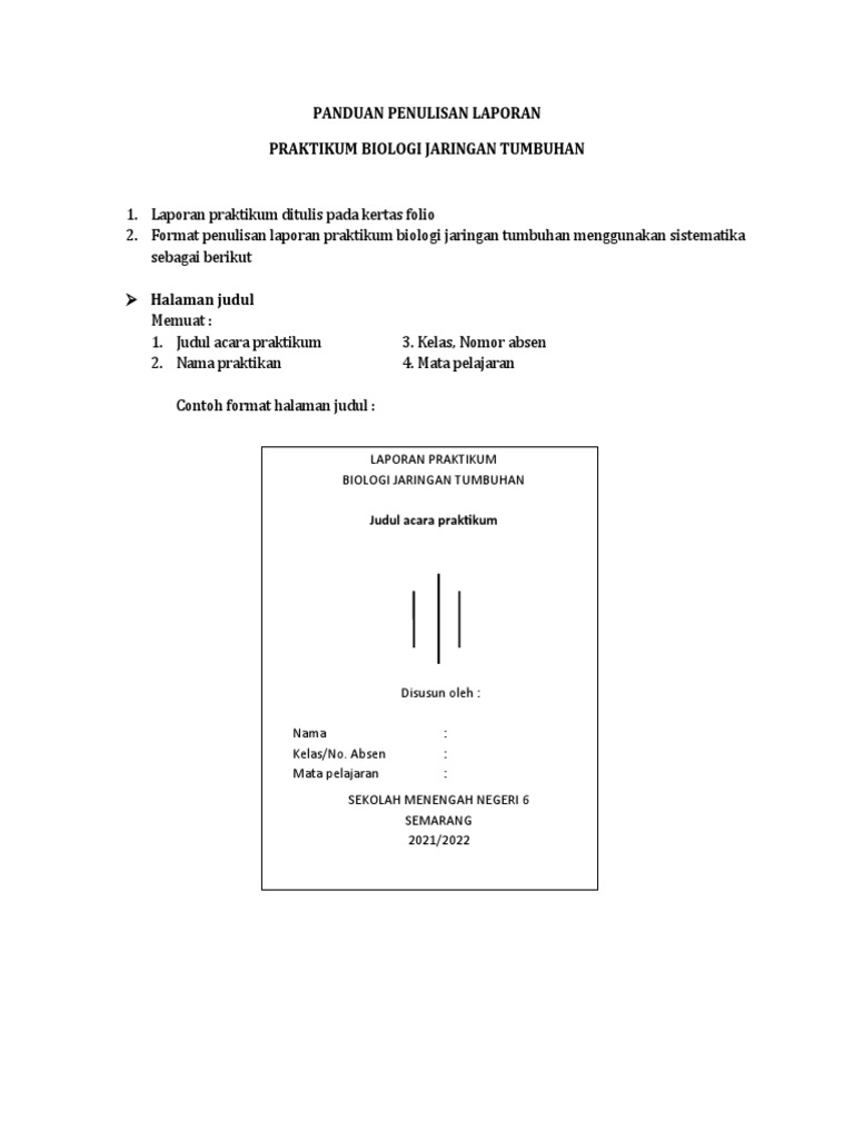 Panduan Penulisan Laporan Praktikum | PDF