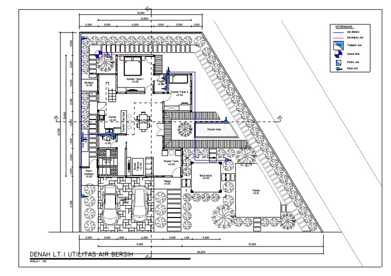 Denah LT 1 Utilitas Air Bersih Rumah Yudha | PDF