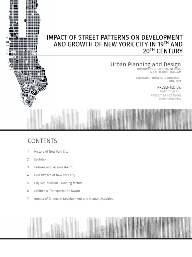 Impact of Street Pattern in Development of Newyork | PDF | New York ...