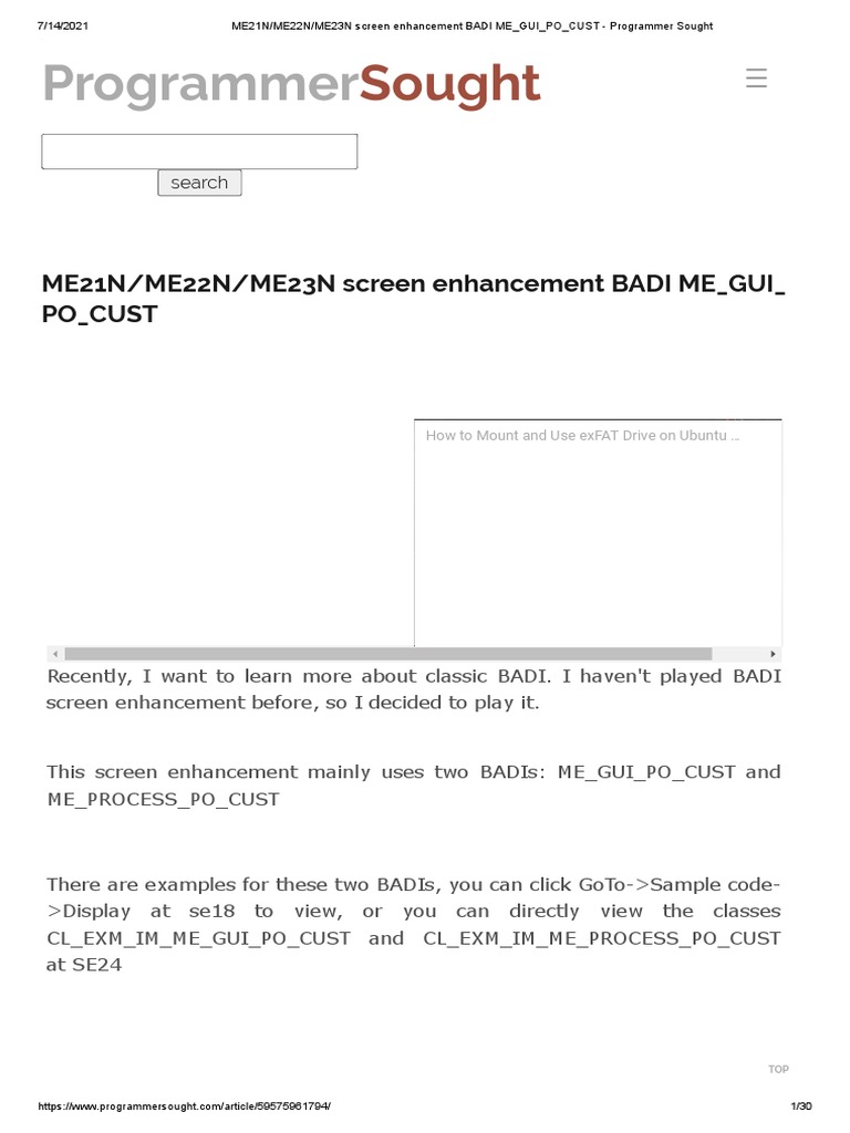 ME21N - ME22N - ME23N Screen Enhancement BADI ME - GUI - PO - CUST - Programmer Sought | PDF ...