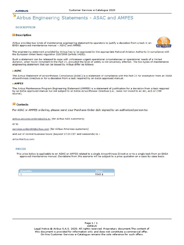 Airbus Engineering Statements - ASAC and AMPES | PDF