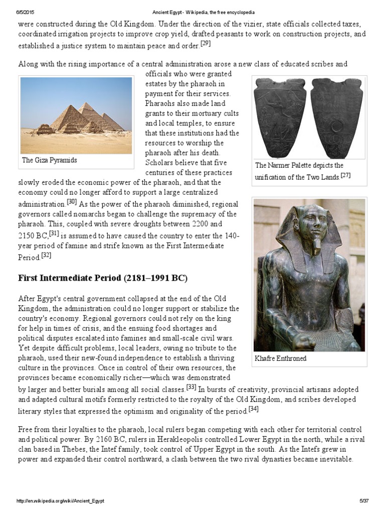 Ancient Egypt - Wikipedia, The Free Encyclopedia | PDF | Ancient Egypt