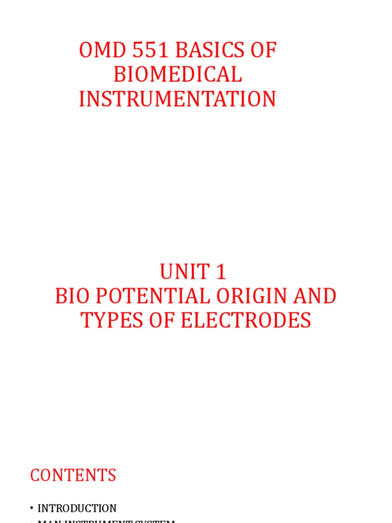 Omd 551 Basics of Biomedical Instrumentation | PDF | Biomedical ...