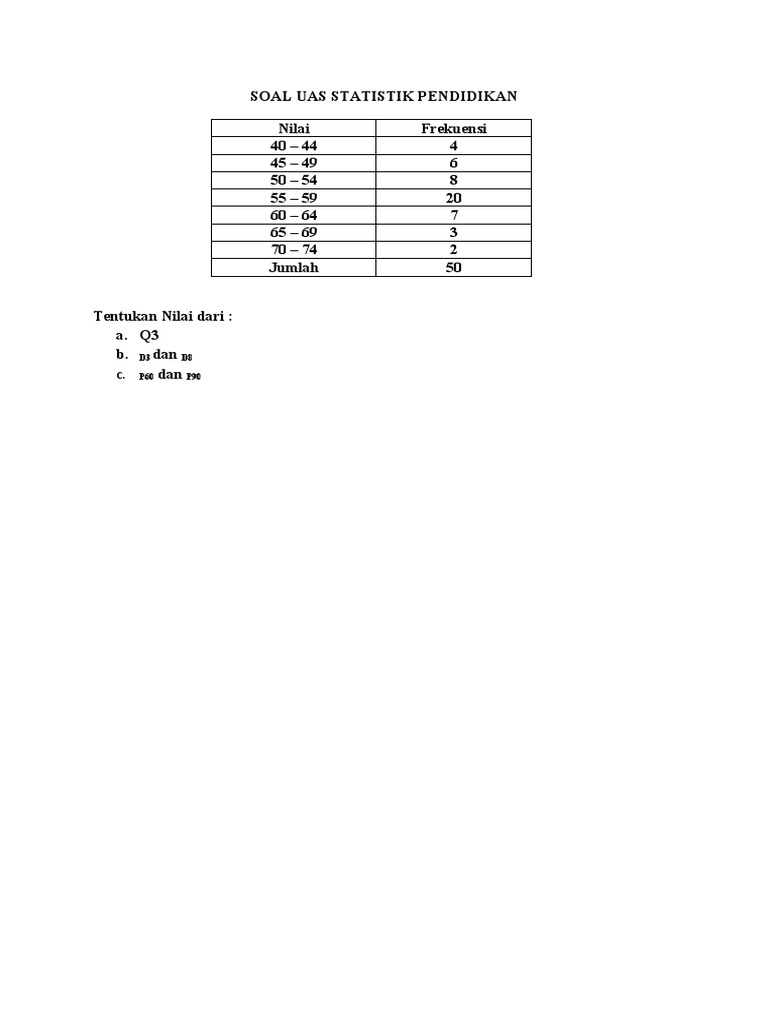 Soal Uas Statistik Pendidikan | PDF