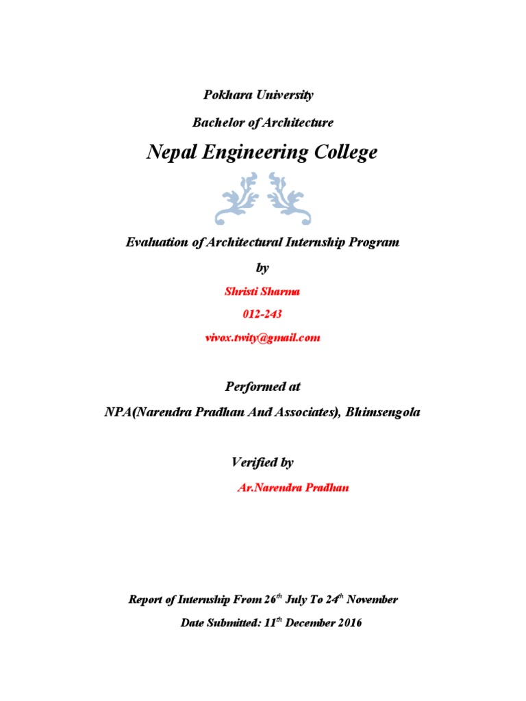 Evaluating an Internship: An Analysis of Shristi Sharma's Architectural ...