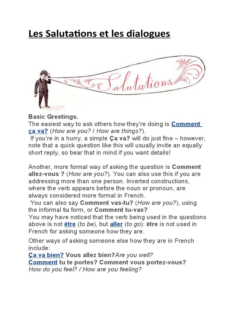 Basic French Greetings and Dialogues | PDF | Linguistic Typology ...