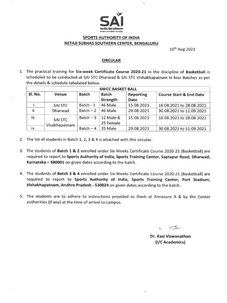 BB 6WCC Circular | PDF