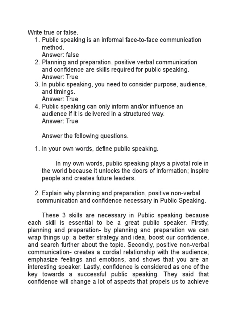 Public Speaking Activity Edric Kyle | PDF | Communication | Public Speaking
