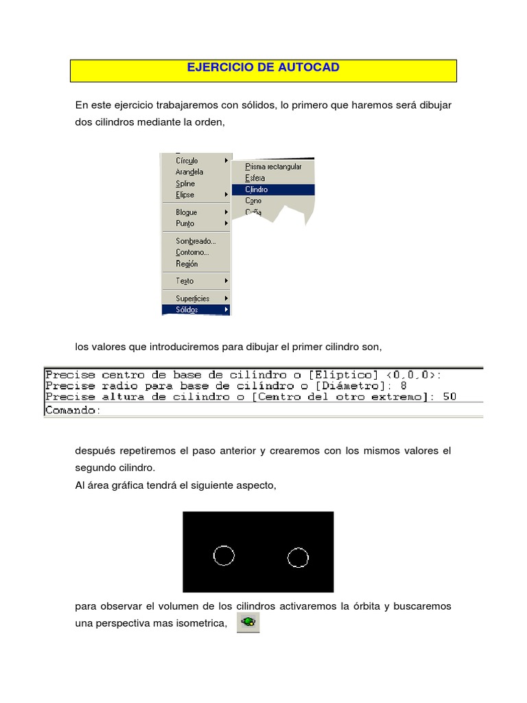 Uso de Comandos para Dibujo Solido en Autocad | PDF | Métodos y ...