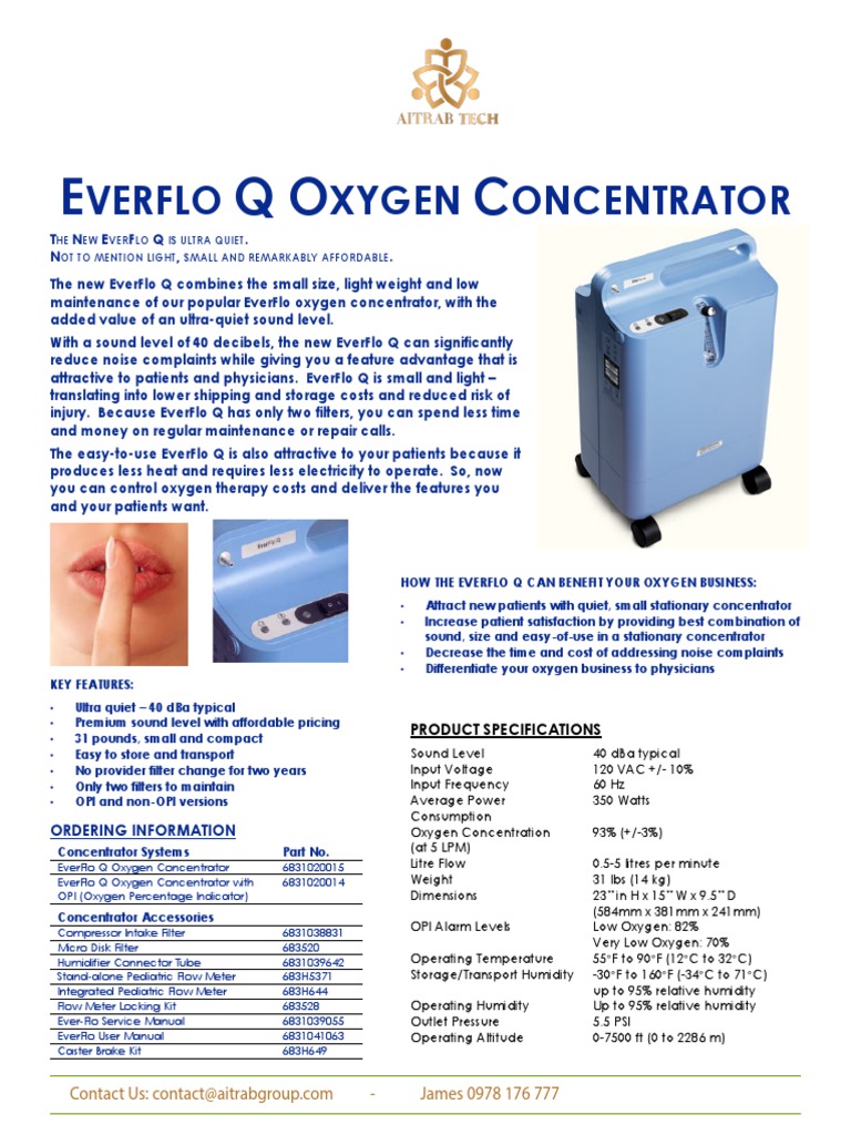 Philips Respironics Everflo Oxygen Concentrator 5LPM Original Leaflet ...