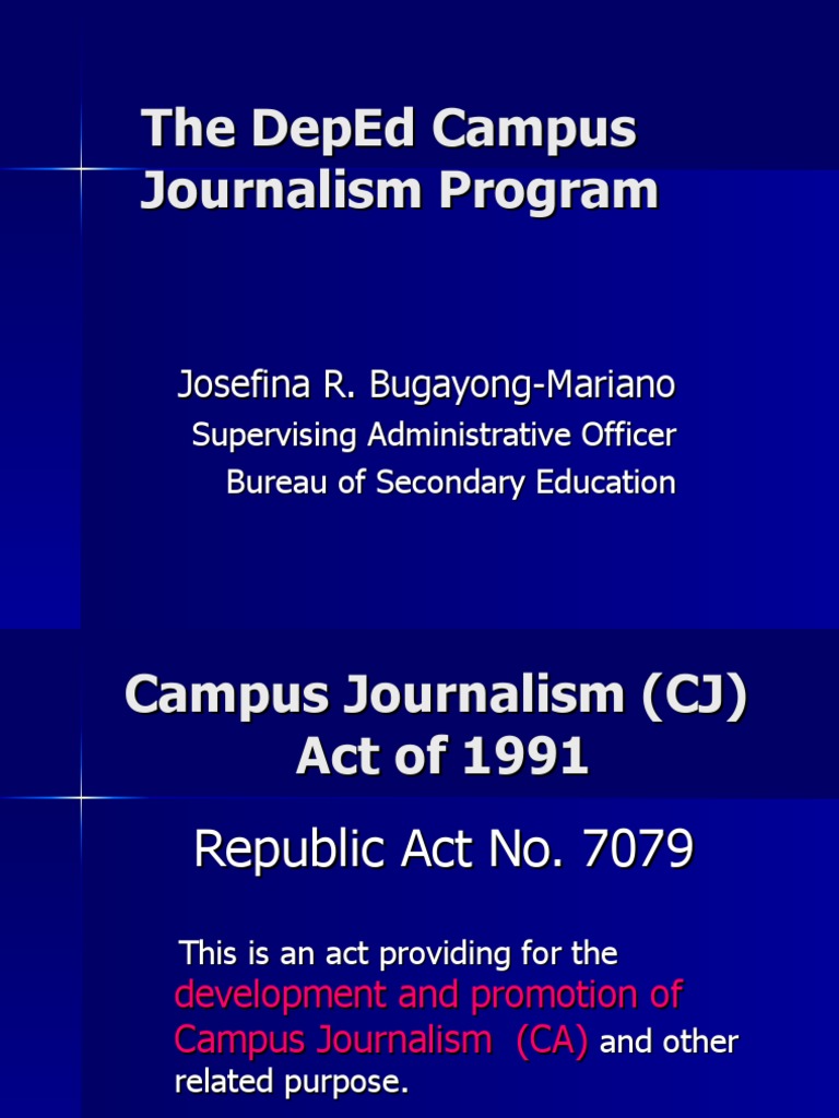 DepEd Campus Journalism Program Overview | PDF | Journalism | Communication