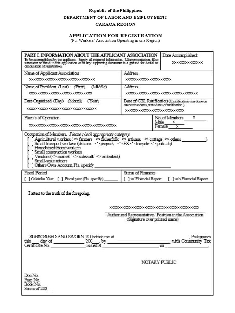 DOLE-Application For Registration | PDF