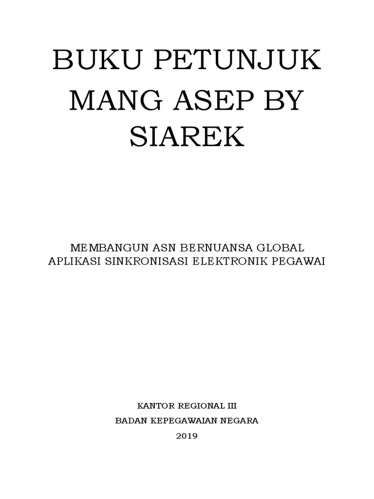 Buku Petunjuk Mang Asep | PDF