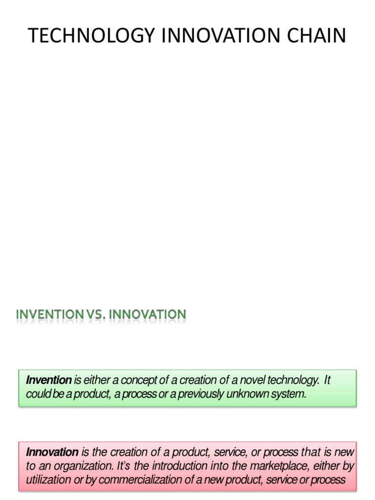 Technology Innovation Chain | PDF | Innovation | Market (Economics)