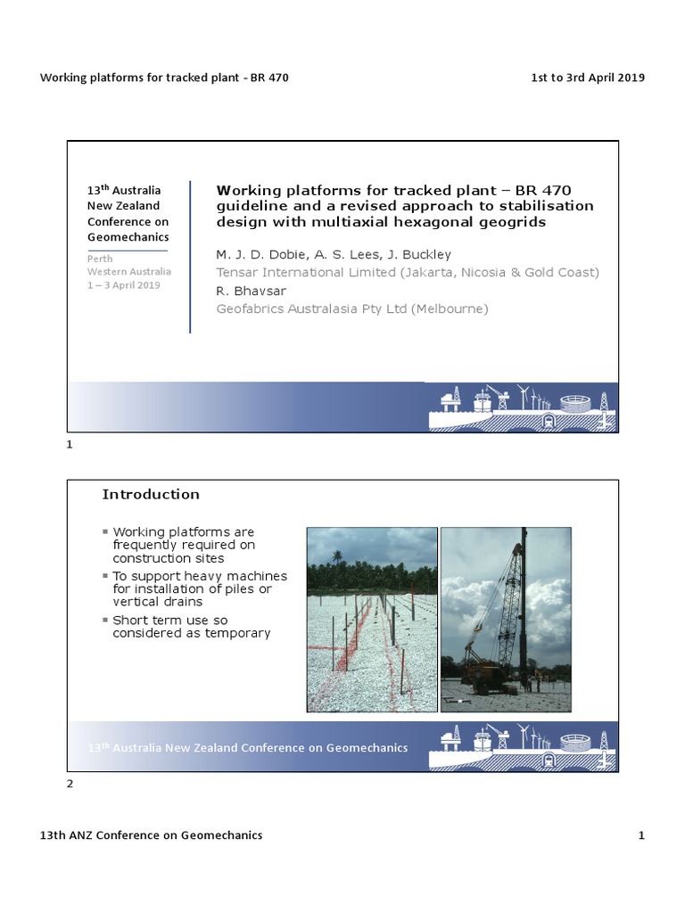 Design of Engineered Working Platforms for Tracked Construction ...