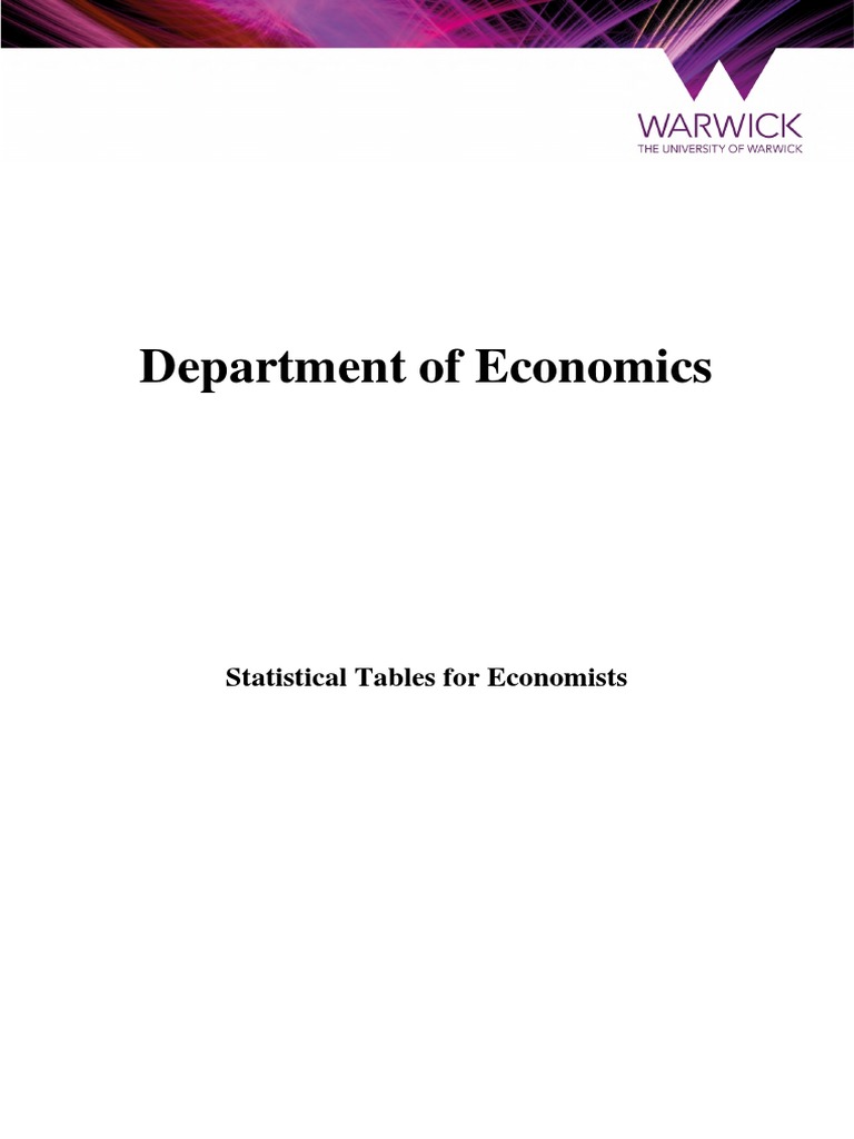 Statistical Tables | PDF | Probability Theory | Normal Distribution