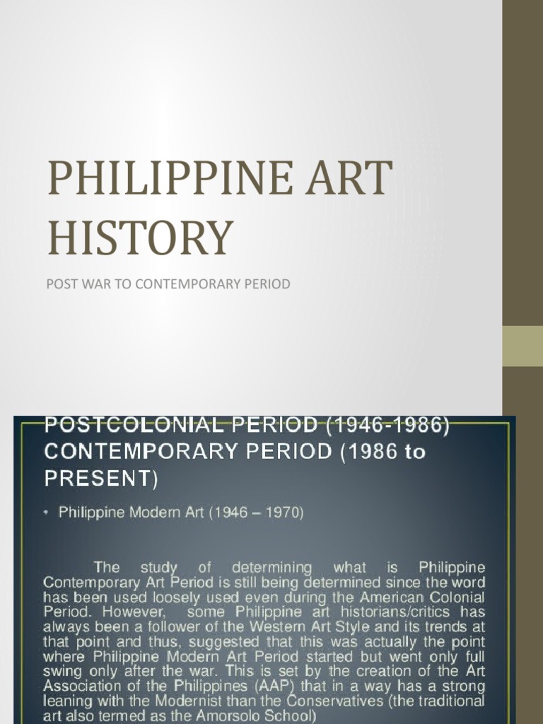 Philippine Art History - Post Colonial and Contemporary | PDF | Modern ...