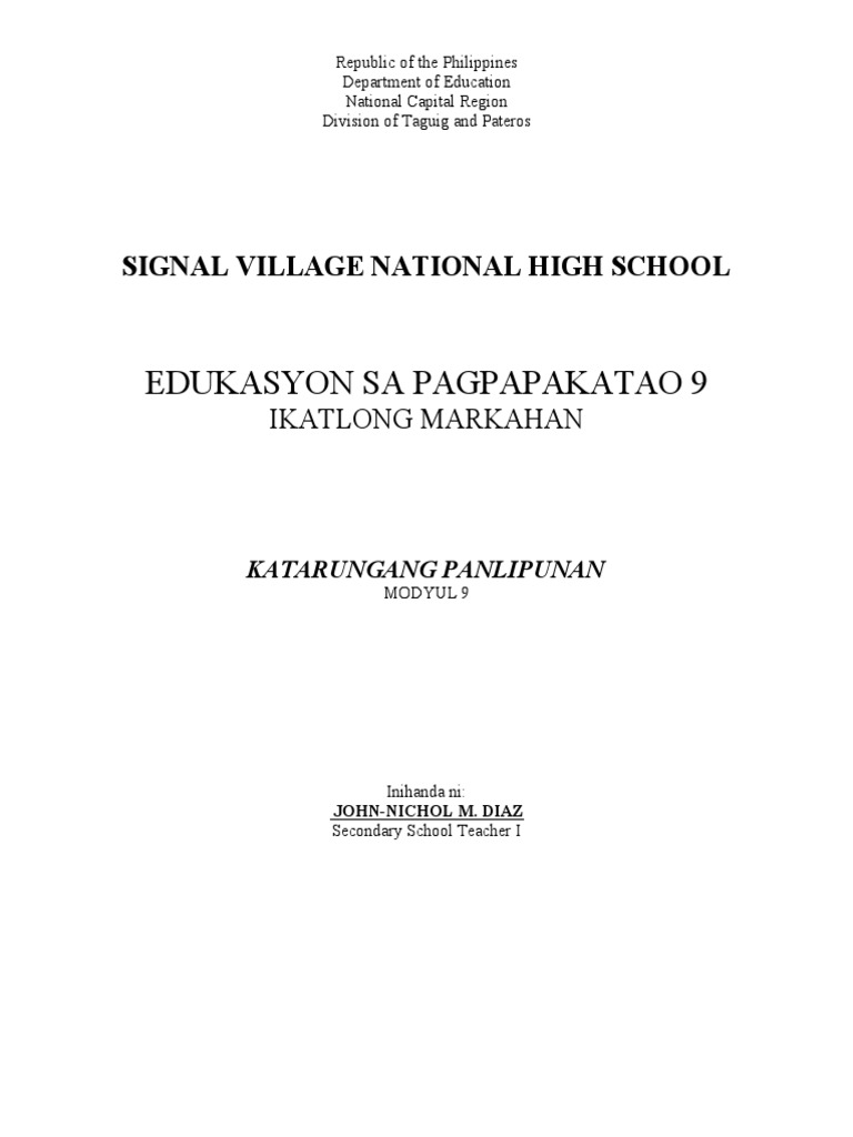 Esp9-Q3-Week No. 2-DIAZ | PDF