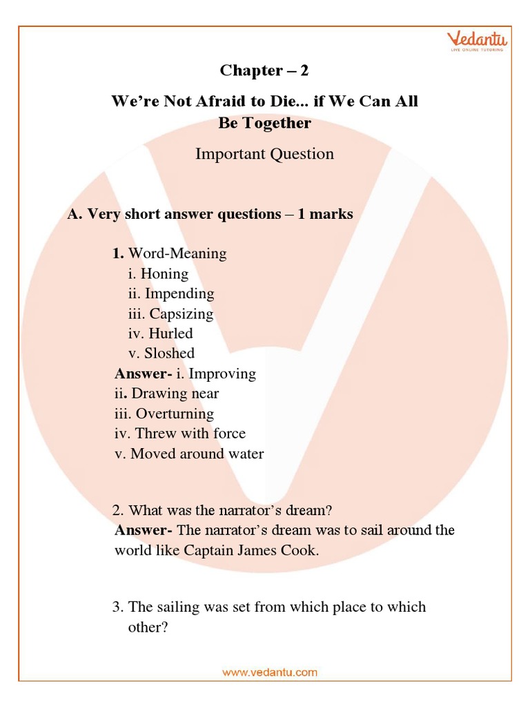Important Questions Class 11 English Hornbill Chapter 2 | PDF | Sea | Ships