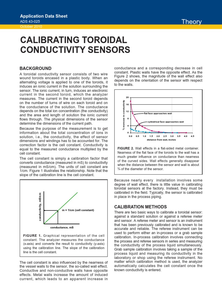Calibrating Toroidal Conductivity Sensors | PDF | Calibration ...