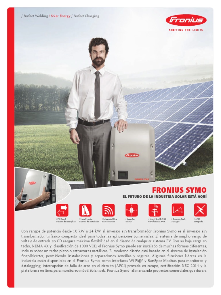 Ficha Tecnica Fronius Symo | PDF | Wifi | Transformador