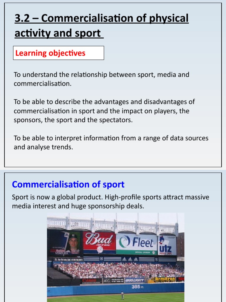 3.2 - Commercialisation of Physical Activity and Sport: Learning ...