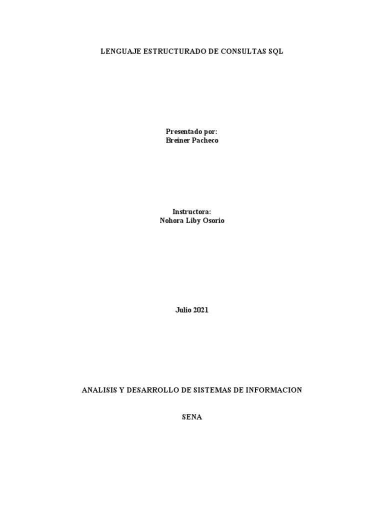 Solucion Evidencia SQL | PDF | SQL | Software