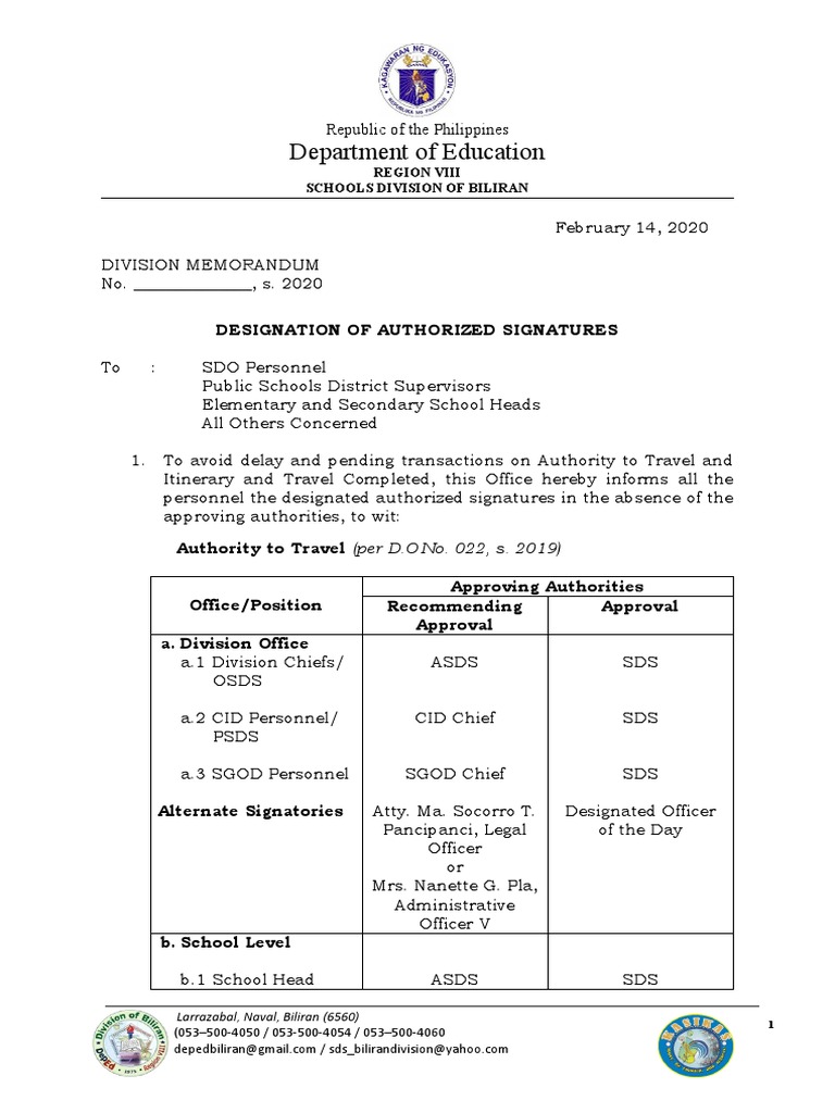 Sample Division Memo | PDF