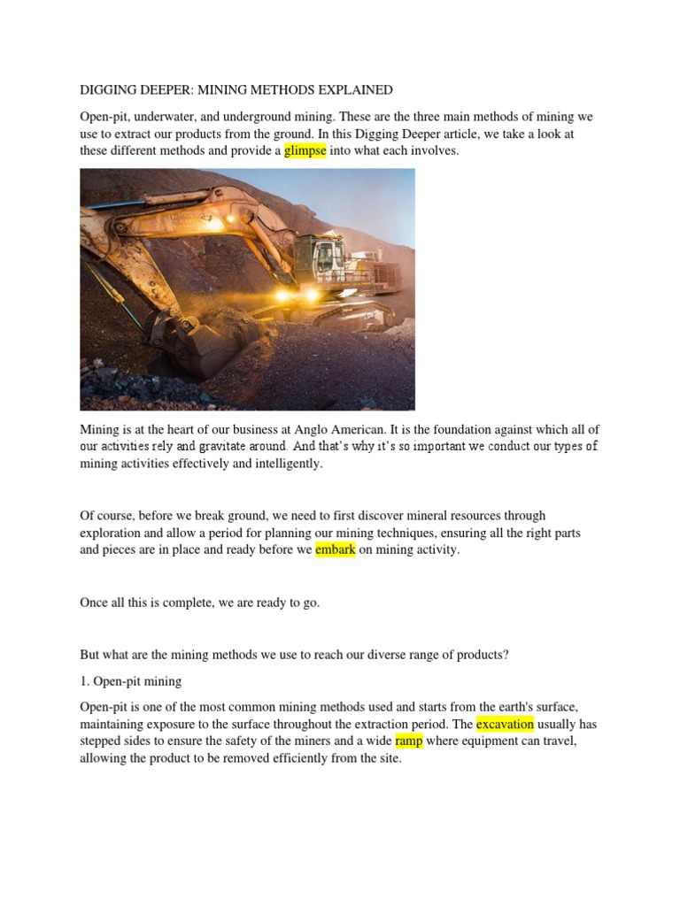 Digging Deeper | PDF | Mining | Resource Extraction