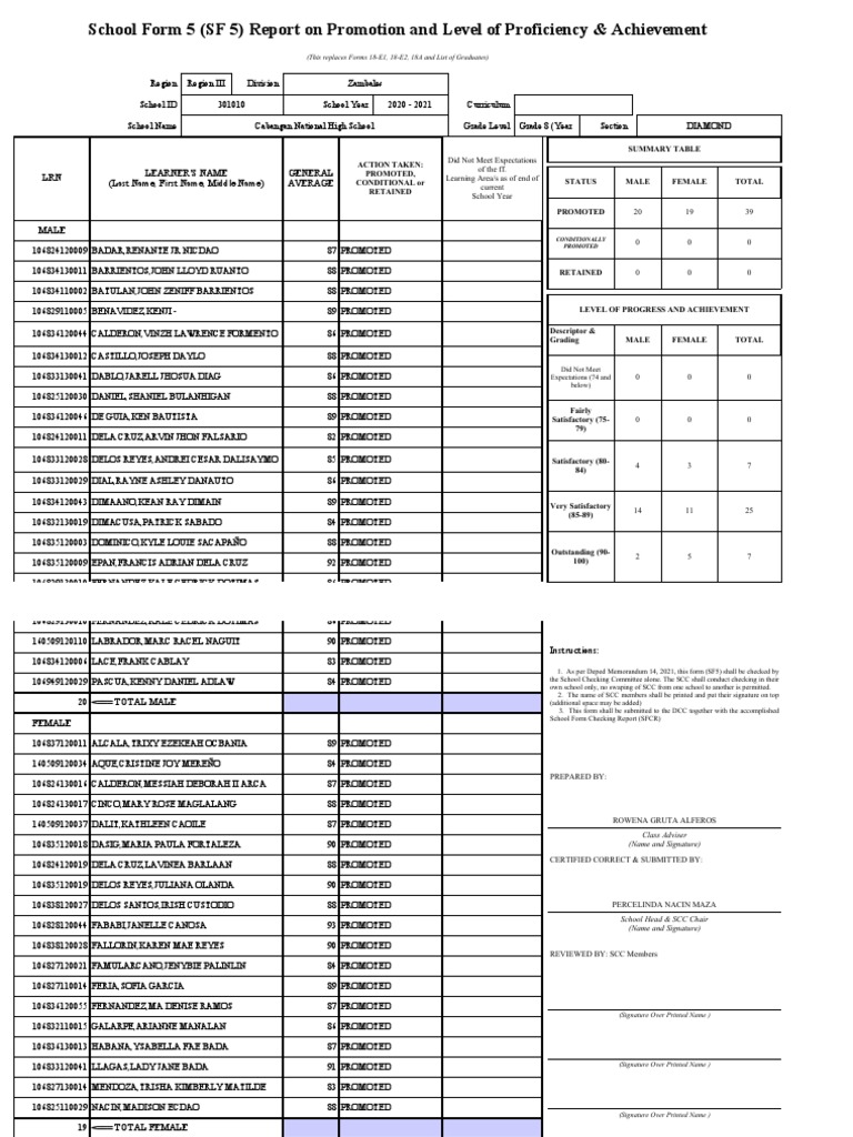 SF5 - 2020 - Grade 8 (Year II) - DIAMOND | PDF