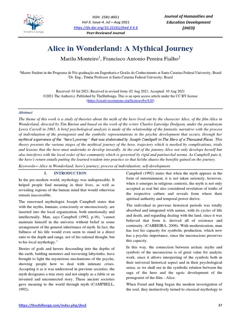 Alice in Wonderland: A Mythical Journey | PDF | Hero | Archetype