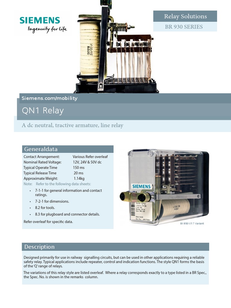 qn1 Relay x34255000059 | PDF | Relay | Electrical Components