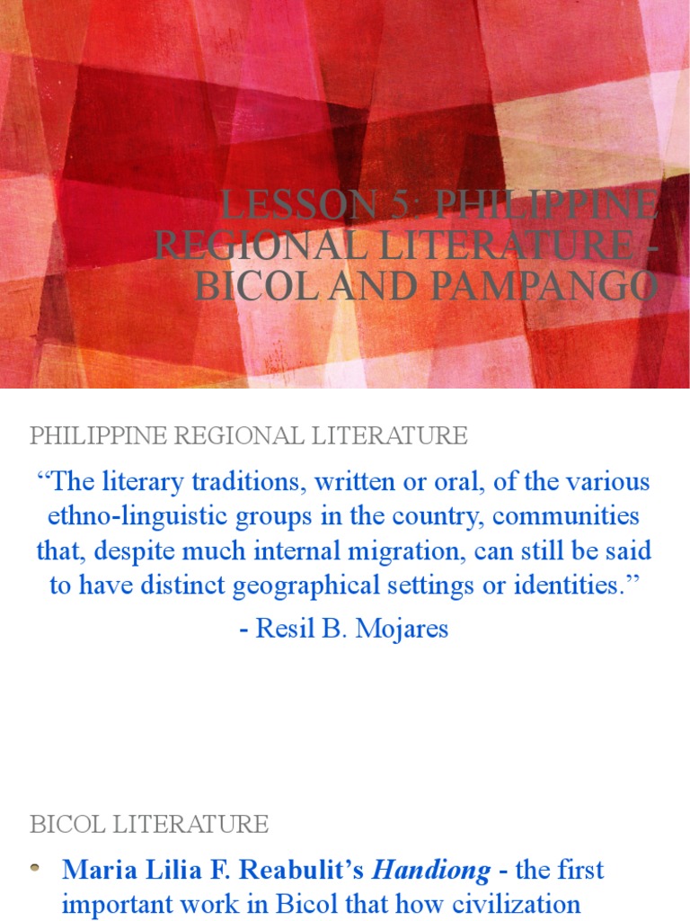 Bicol and Pampango Literature Overview | PDF | Philippines