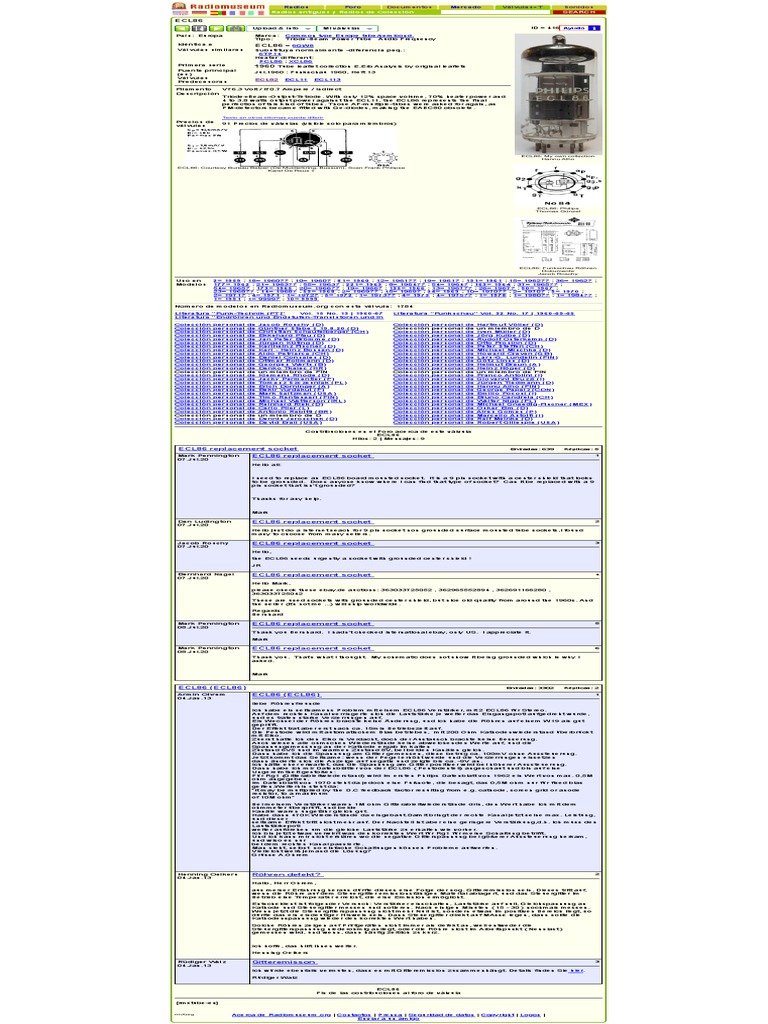 ECL 86, Tube ECL86 Válvula ECL 86 ID416, Triode-Beam Power | PDF
