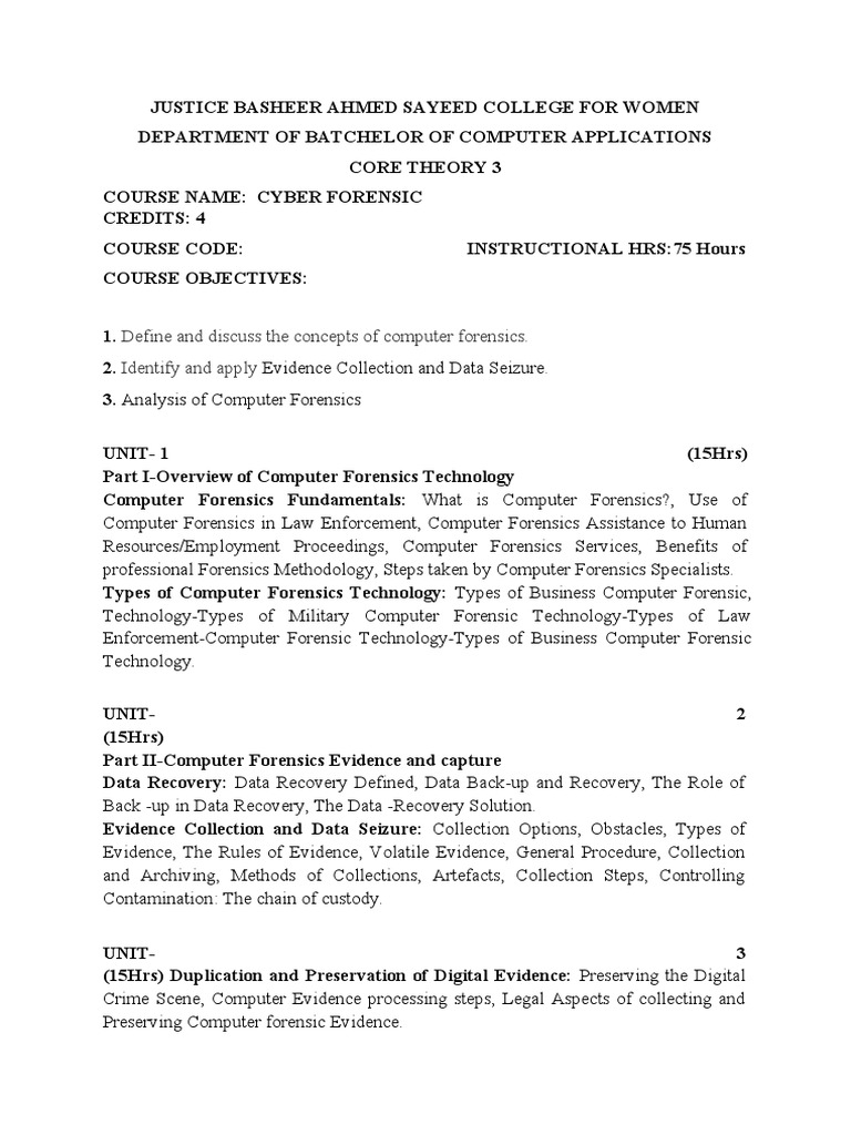 Cyber Forensics Course Overview | PDF | Computer Forensics | Digital Forensics