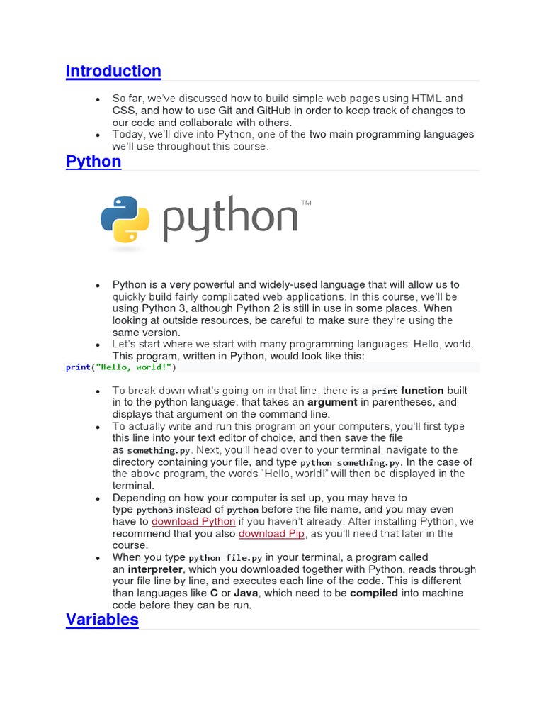 Python Download Pip: "Hello, World!" | Download Free PDF | String ...