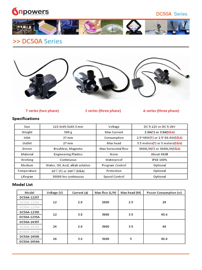 Pompa Air (Inpowers) (Dc50a) | PDF | Manufactured Goods | Electricity