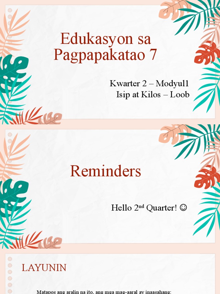 WEEK 1 ESP 7 2nd Quarter | PDF