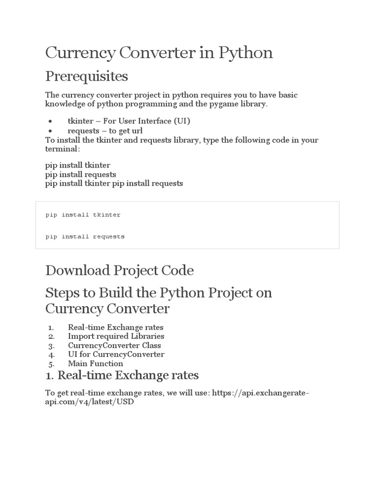 Build A Currency Converter In Python Pdf United States Dollar Json